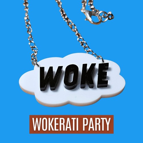 Woke Acrylic Necklace, Laser Cut Pendant Silver Met Chain, Left Wing ...