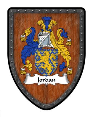 Jordan Family Crest Custom Coat of Arms, Hanging Wall Shield SH503PDGHG ...