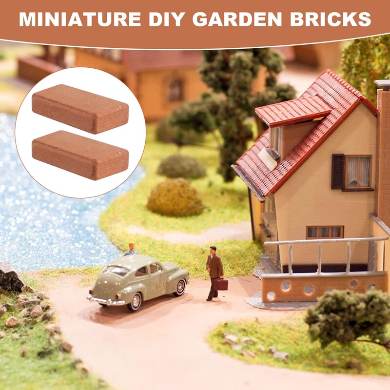 1X(200 Pieces Bricks for Landscaping Miniature Bricks Brick Wall Small ...
