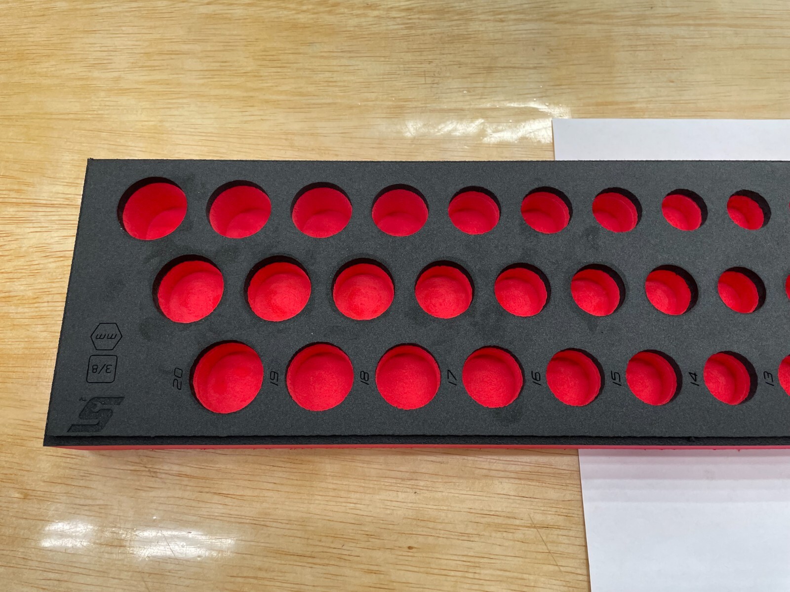 Snap-on Tools RED FOAM ORGANIZER for 45pc 3/8" Drive Metric Socket Set ...