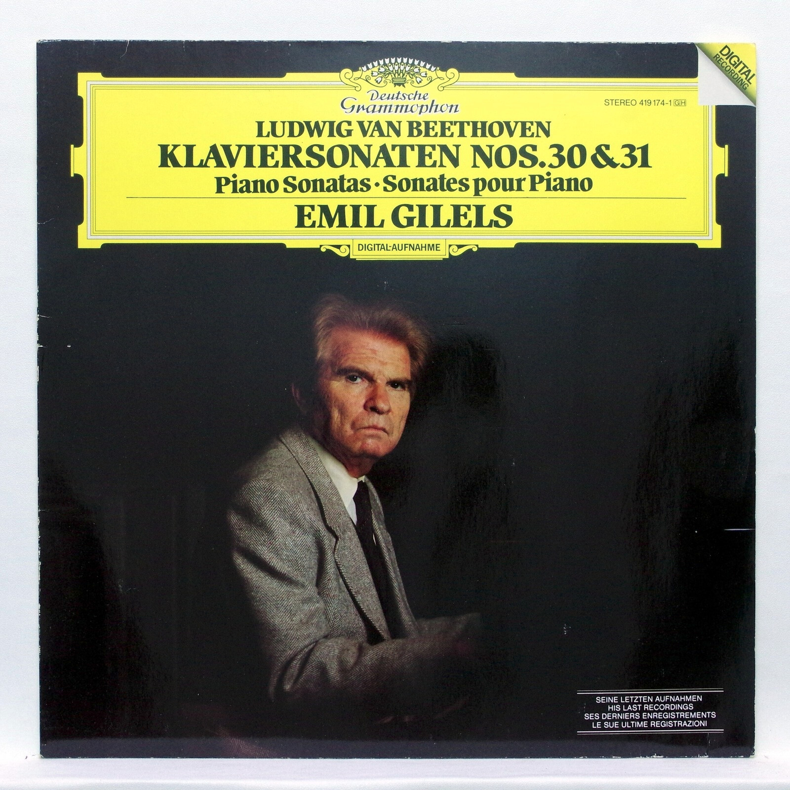 EMIL GILELS ⸺ BEETHOVEN piano sonatas nos.30 & 31 ⸺ DGG 419174-1 LP EX+ ...