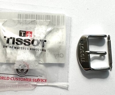 Original Tissot 18mm Polished Steel Watch Buckle Clasp For Leather Band ...