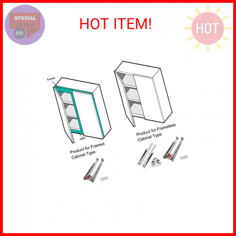 LONTAN 1 Pair 15 Inch Undermount Drawer Slides Soft Closing Full ...