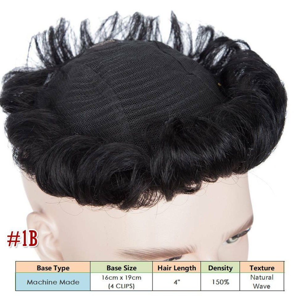 INVISIBLE Remy Human Hairline Hair System For Bald Men Wig Toupee ...