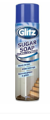 Glitz SUGAR SOAP SPRAY 450g For Walls & More Removes Grease & Grime ...
