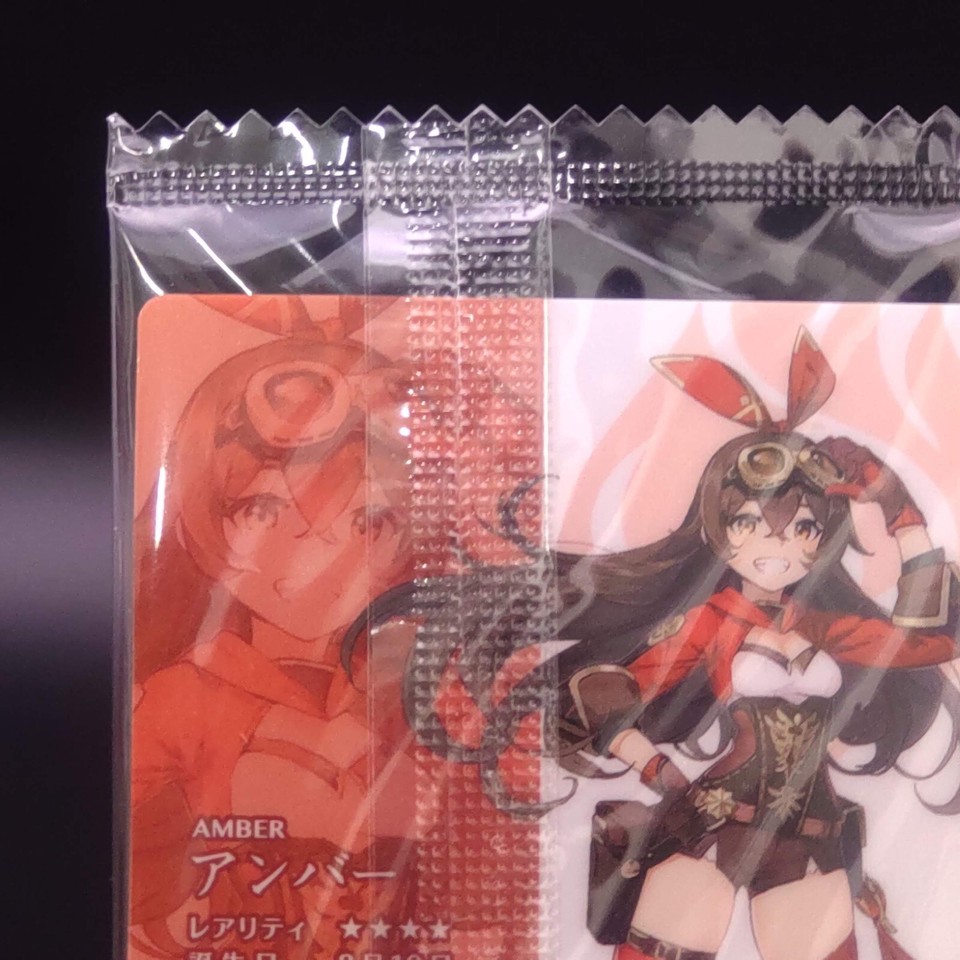 Amber Bandai Genshin Impact Wafer Cards Foil miHoYo Japanese Unopened N ...