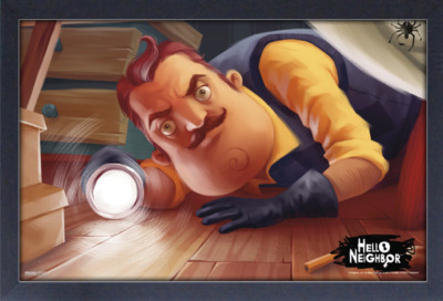HELLO NEIGHBOR SPOTTED 13x19 FRAMED GELCOAT POSTER VIDEO GAMES AI NEW ...
