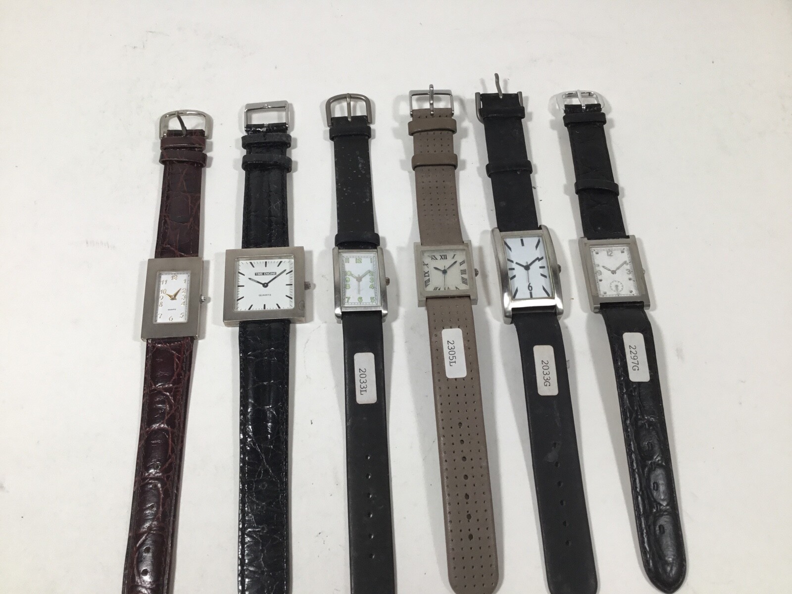 Lot of 6 Brass Case Leather Strap Dummy Watches NEW | eBay