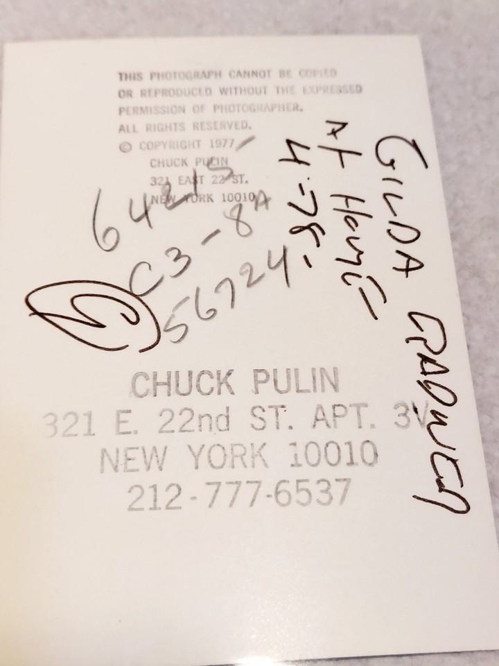 RARE GILDA RADNER at Home Candid Original Type 1 Photograph Chuck Pulin ...