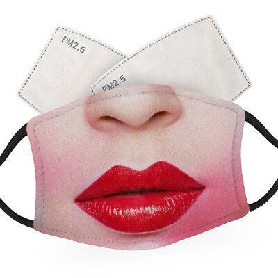 Lipstick and Makeup Female Face - Adult Face Masks - 2 Filters Included ...