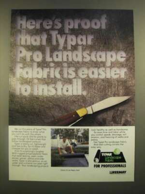 1988 Reemay Typar Landscape Fabric Ad - Here's Proof | eBay