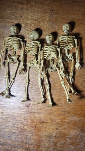 4Pcs Small Skeleton Figurines 6 Inch Mini Plastic Skeletons for Craft ...