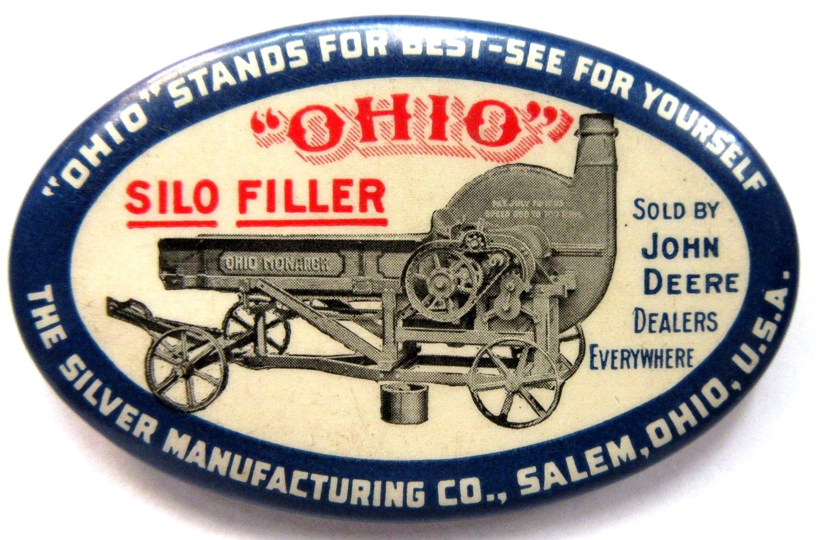 early "OHIO" SILO FILLER Salem Ohio JOHN DEERE farm implement pocket ...