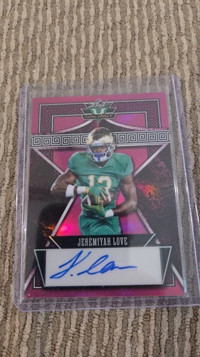 2024 Leaf Eclectic Jeremiyah Love Auto 7/7 Pink Optichrome Notre Dame | eBay