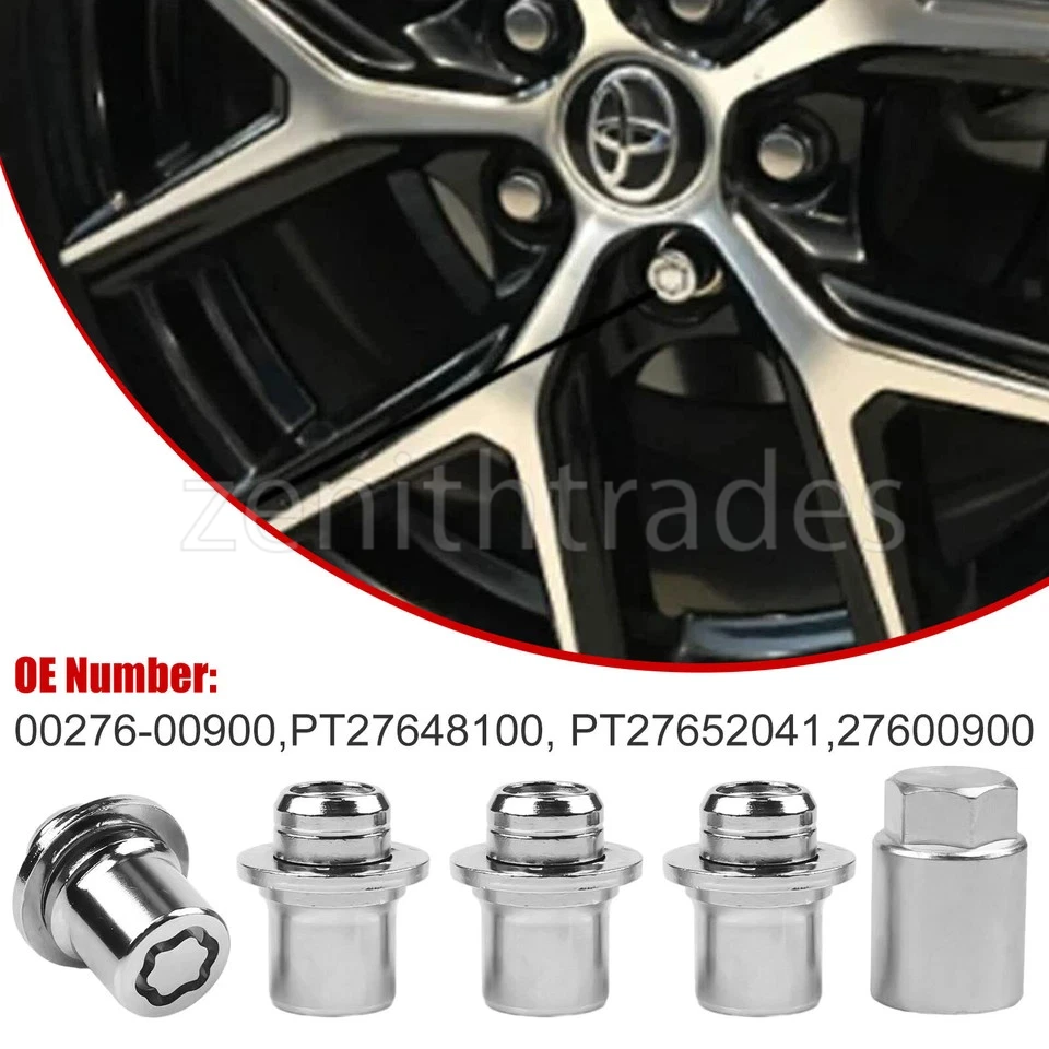 4x Wheel Locks W/ Wheel Lock Key For Toyota Camry Sienna RAV4 Lexus ...