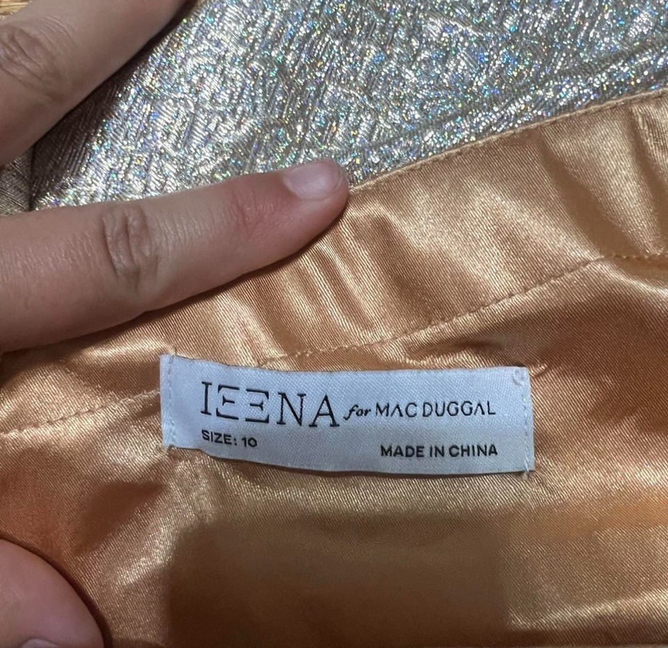 Ieena for Mac Duggal Women’s Gold One Shoulder Evening Dress Size 10 ...