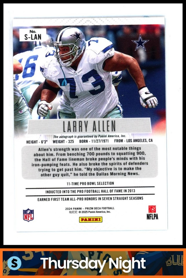 2024 PANINI PRIZM DECA #S-LAN LARRY ALLEN SIGNATURES AUTO | eBay