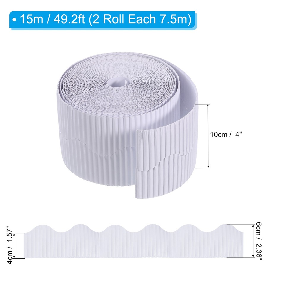 3.9inch x 49.2ft Bulletin Board Border Scalloped Trim for Classroom ...