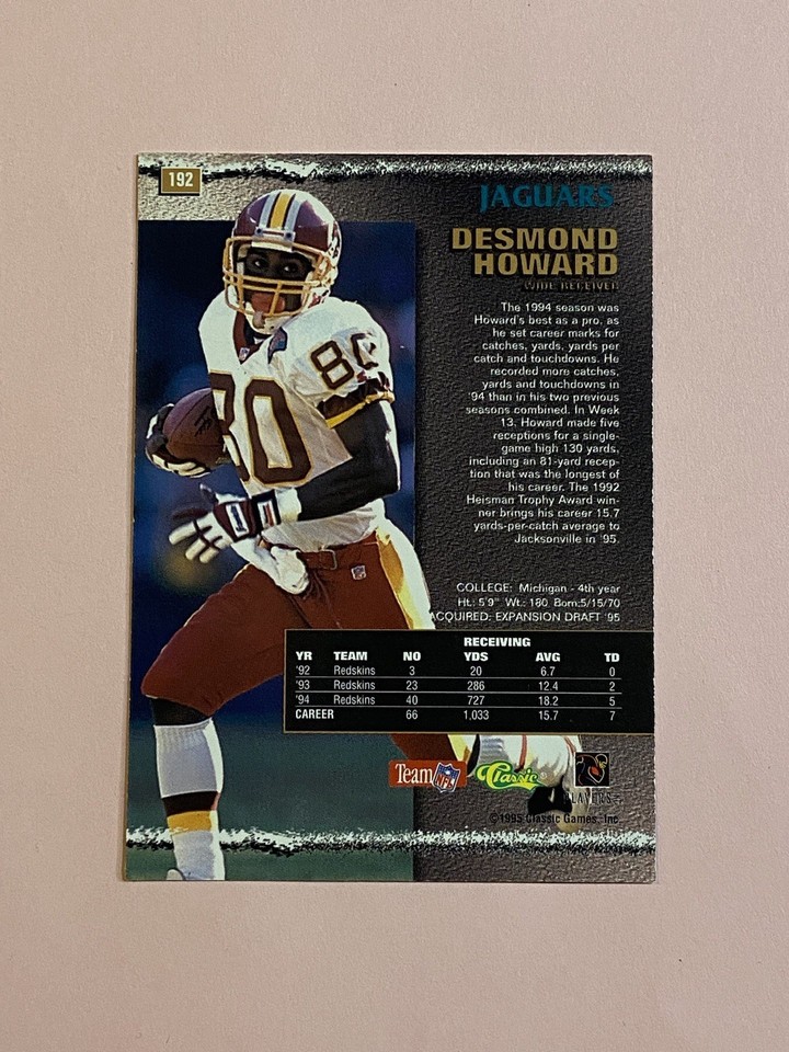 Desmond Howard 1995 Classic Pro Line IP Auto Autograph | eBay