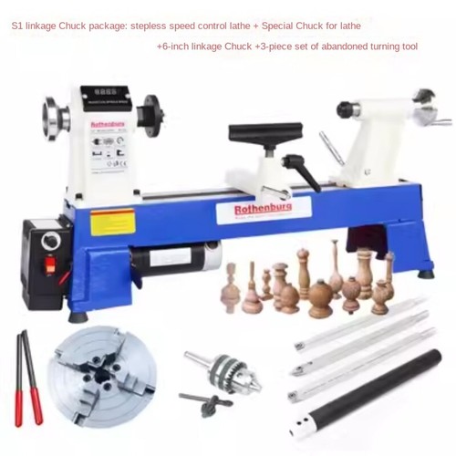 Woodworking Lathe Micro Household Multifunctional Desktop Wood Spinning ...