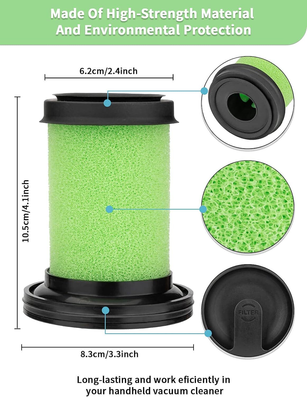 Replacement Filter for Gtech MK2 K9 ATF006 ATF036 ATF037 Handheld ...