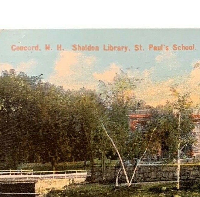 Vintage Postcard, 1910, Sheldon Library, St. Paul's School Concord New ...