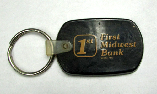 Vtg 1st First Midwest Bank Collectible Key Chain Key Ring Fob ...