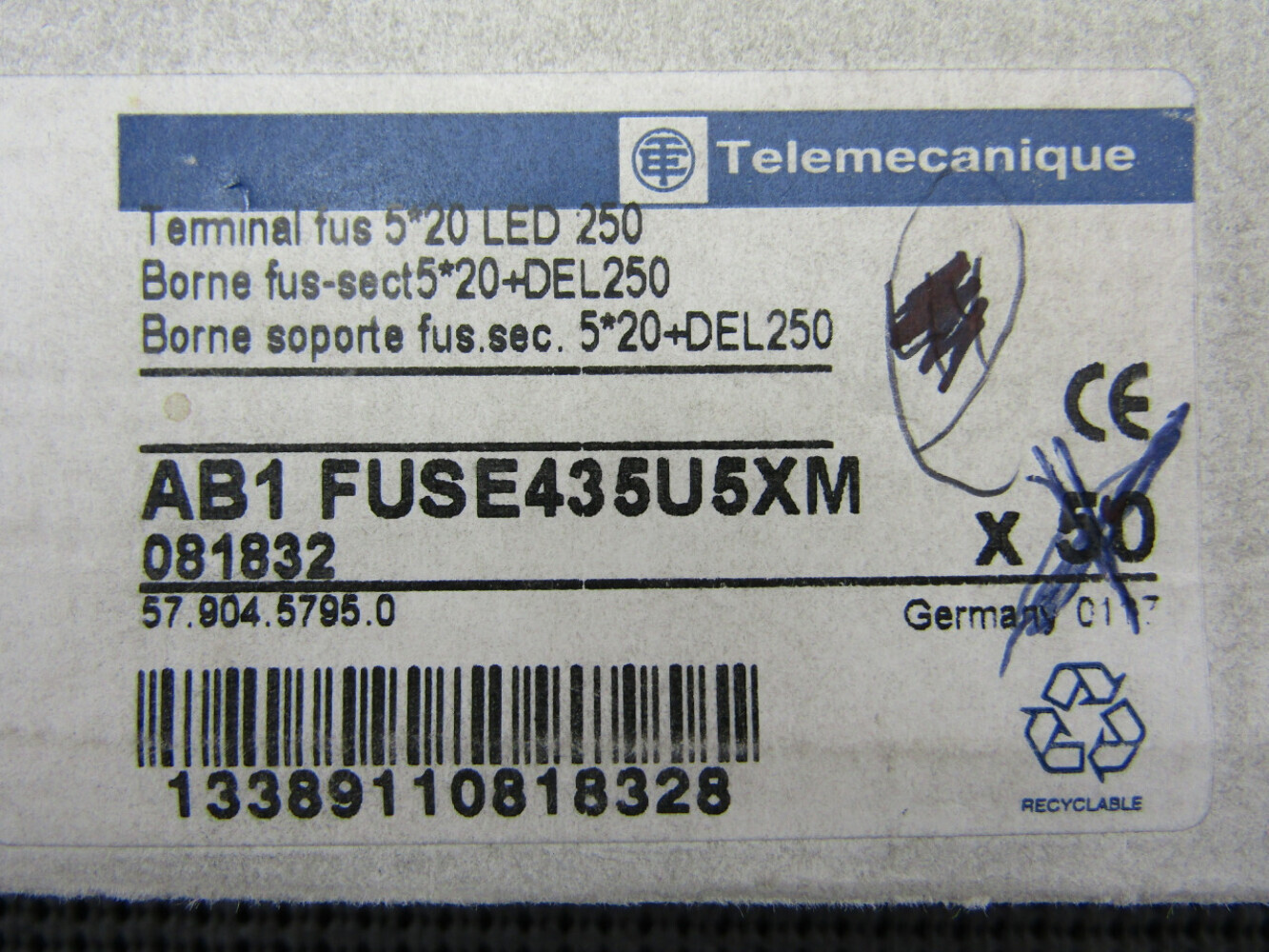 Wieland WK4/THSi5/U Terminal Block Telemecanique AB1 FUSE435U5XM | eBay