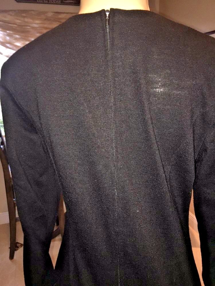 VTG Karin Stevens PETITES by Steven Stoller BLACK PLEATED DRESS size 10 ...