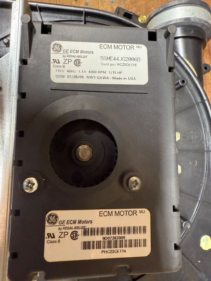 Genteq HC23CE116 5SME44JG 324906-762 OEM ECM inducer motor I125 | eBay