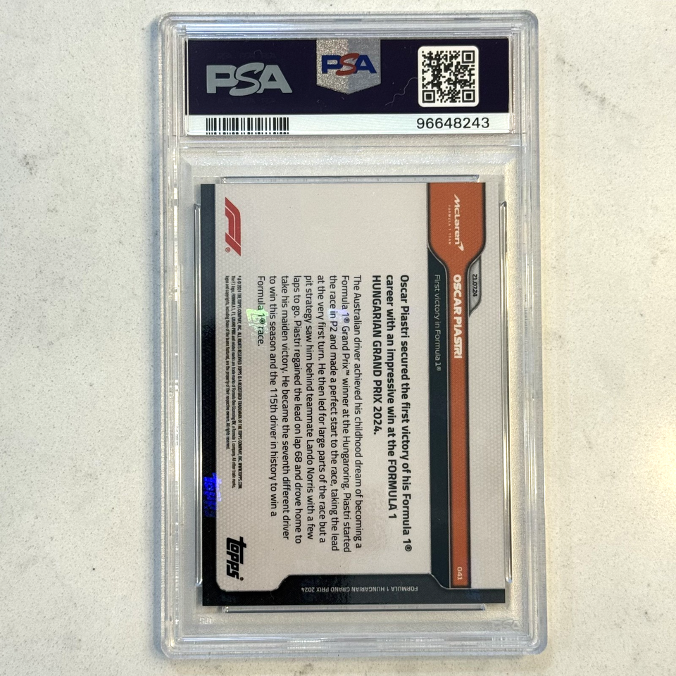2024 Topps Now #41 OSCAR PIASTRI First Victory in Formula 1 PSA 10 ...