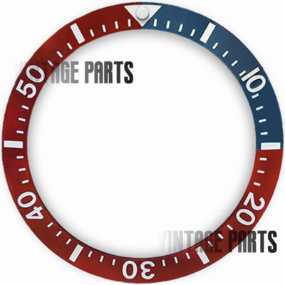 38mm red and blue ceramic sloped watch bezel insert fit for skx 007 ...