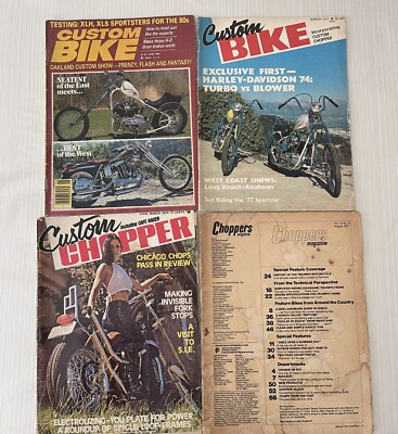 CUSTOM BIKE, CUSTOM CHOPPERS Magazine LOT 1970’s, Harley Davidson ...