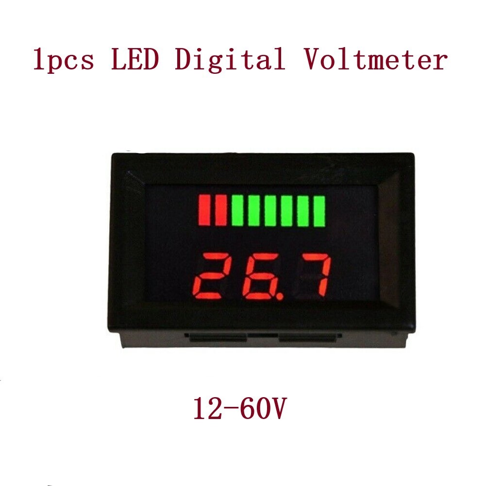 Battery Car Voltage Gauge LED Meter Motorcycle Voltage Voltmeter 24V ...