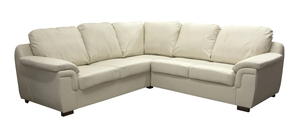 Cream Leather Corner Sofa Bed | Baci Living Room