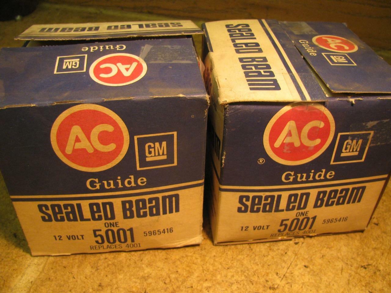 2 New Old Stock AC Guide GM 5001 Headlight Bulbs 5965416 4001 | eBay