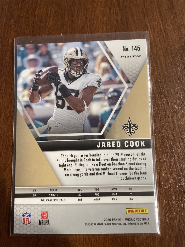 2020 Mosaic Jared Cook New Orleans Saints Silver Prizm #145 | eBay