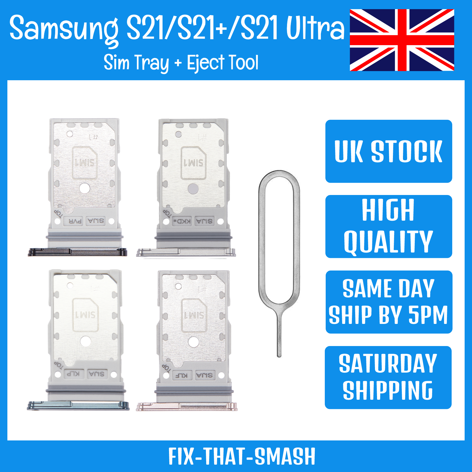 Samsung Galaxy S21/S21+/S21 Ultra Replacement Dual Sim Card Tray Holder ...