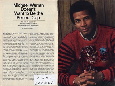 1984 TV ARTICLE ~ MIKE WARREN UCLA BASKETBALL STAR & HILL STREET BLUES ...