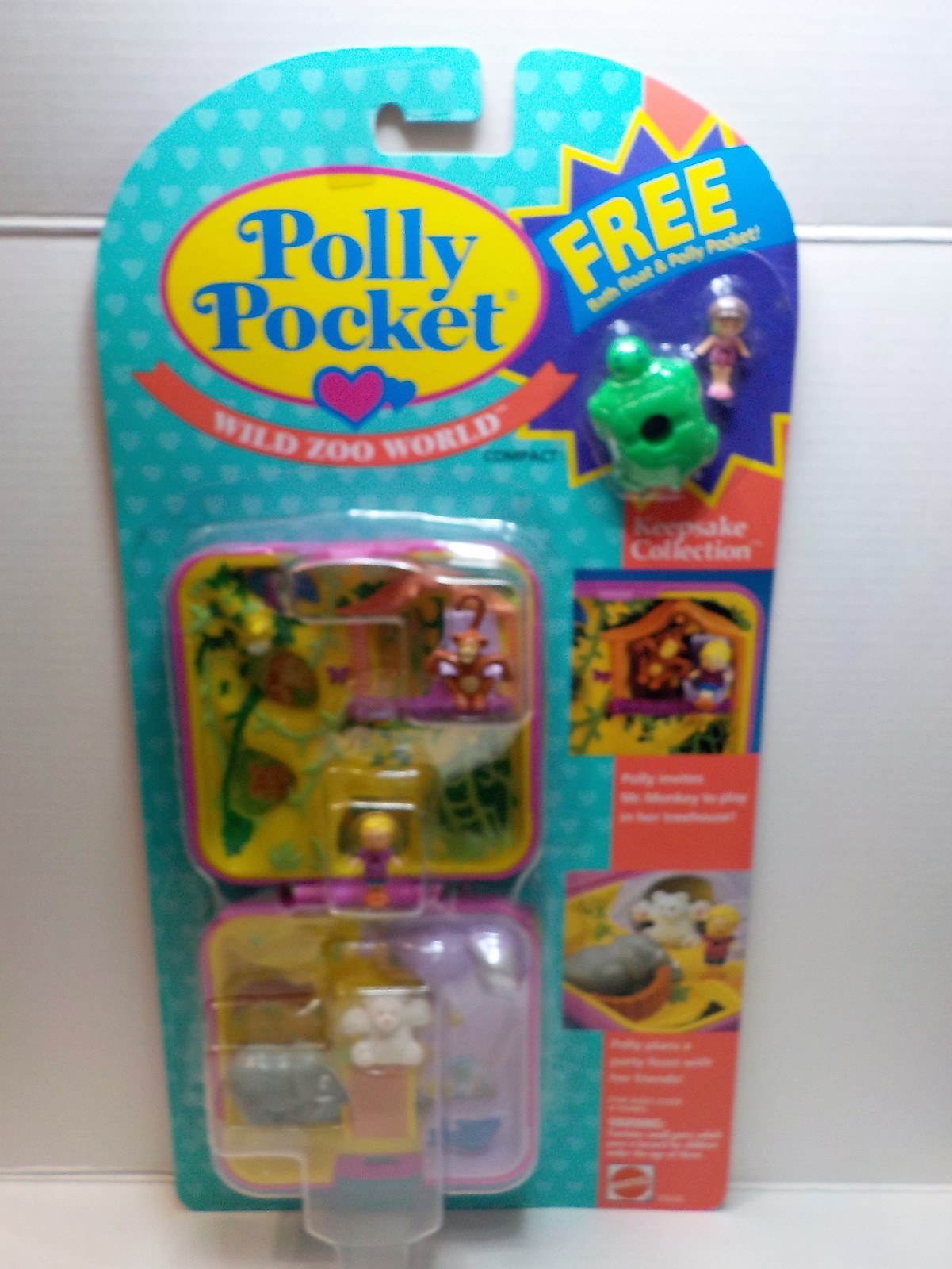 1989 Vintage Polly Pocket Zoo World Bluebird Toys Complete 3 Animals 2 ...