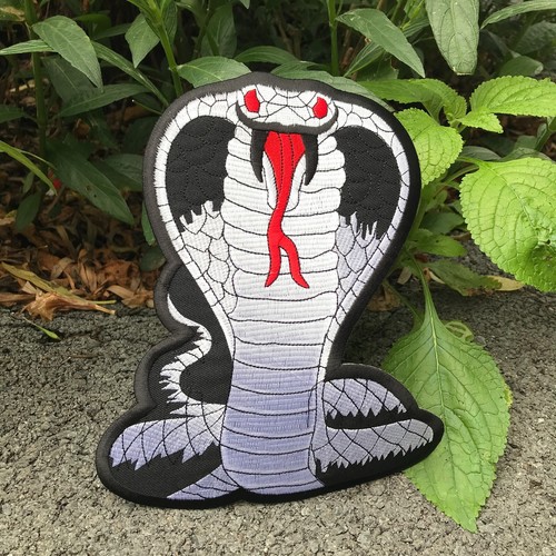 Large Snake King Cobra 9 Inch Patch Biker Embroidered Viper Serpent ...