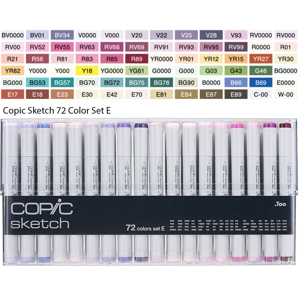 Copic Sketch 72 Color Marker Set A / B / C / D / E | eBay
