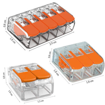 Wire Connector Block 2 3 5 Way Reusable Clamp Terminal Electrical Cable ...