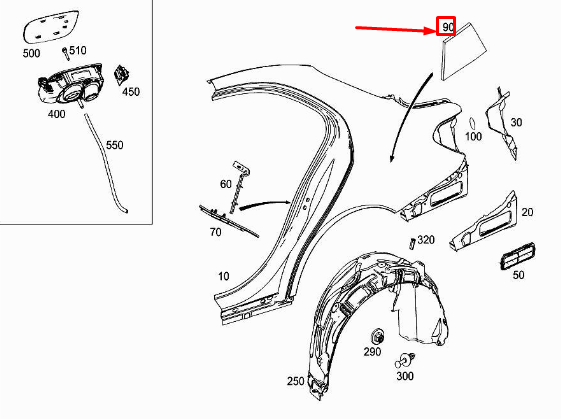 MERCEDES-BENZ C W205 Rear Quarter Panel Insulation A2056820430 GENUINE ...