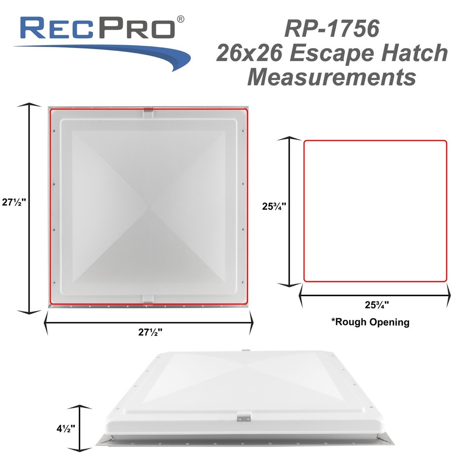 RecPro RV Escape Hatch and Vent | Emergency Roof Exit with Mesh Screen ...