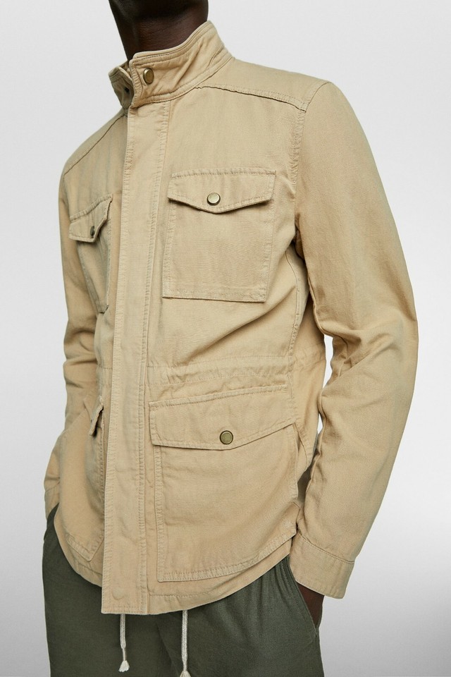 New Zara Safari Jacket S field military coat | eBay