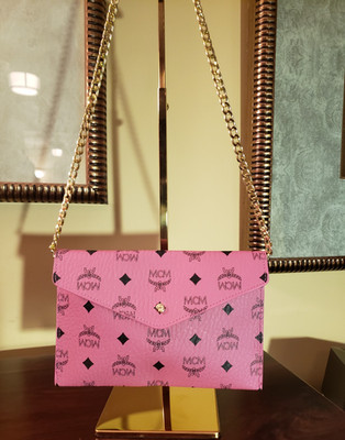 MCM Visetos Envelope Clutch with Box and Chain | eBay