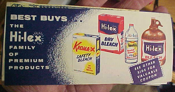 #12 Vintage paper hi-lex bleach store coupon Picture of bottle amber ...