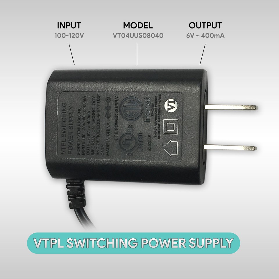 VTech VT05UUS06040 AC Power Adapter 6V 400mA for At&t EL52313 Cordless ...