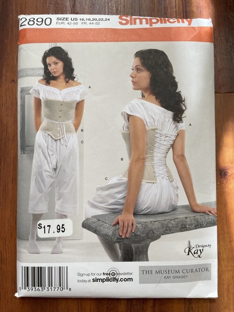Simplicity Pattern 2890 by Kay Gnagey Corset Drawers Chemise Size 16 ...